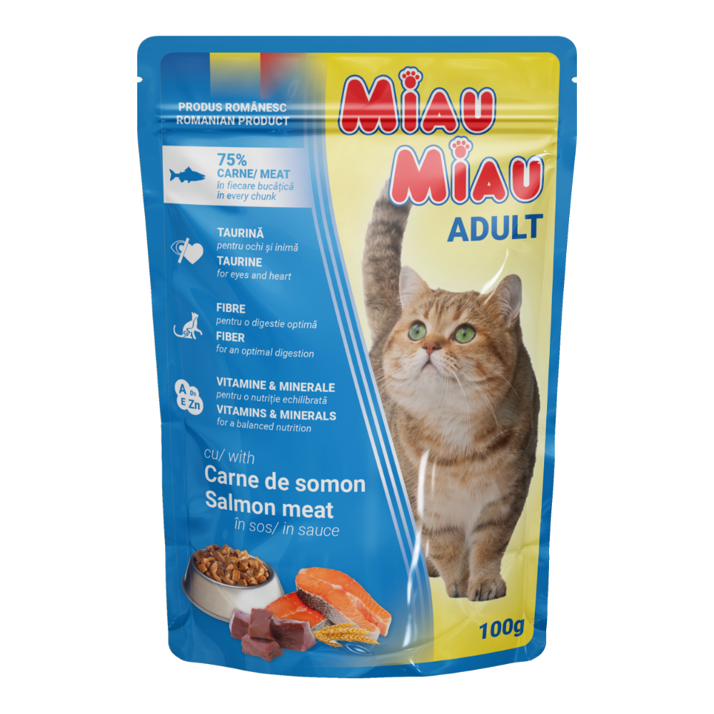 MIAU MIAU - Wet Food For Cats With Salmon 100g | Torg